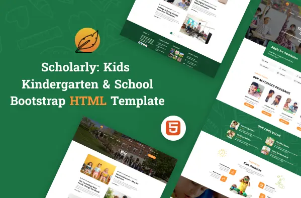Scholarly: Kids Kindergarten & School HTML Bootstrap5 Template